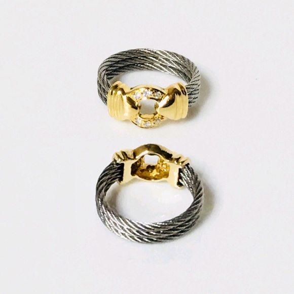 Charriol | Jewelry | Charriol Three Row Cable Diamond Nautical Ring ...